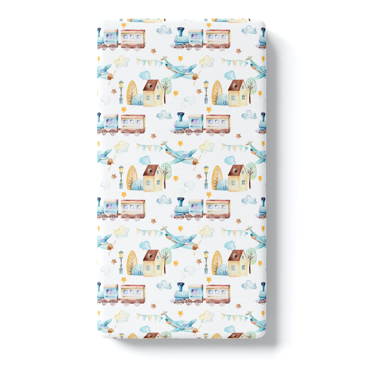 Airplane & Train Fitted Sheet Twin Size – Honey Lemonade