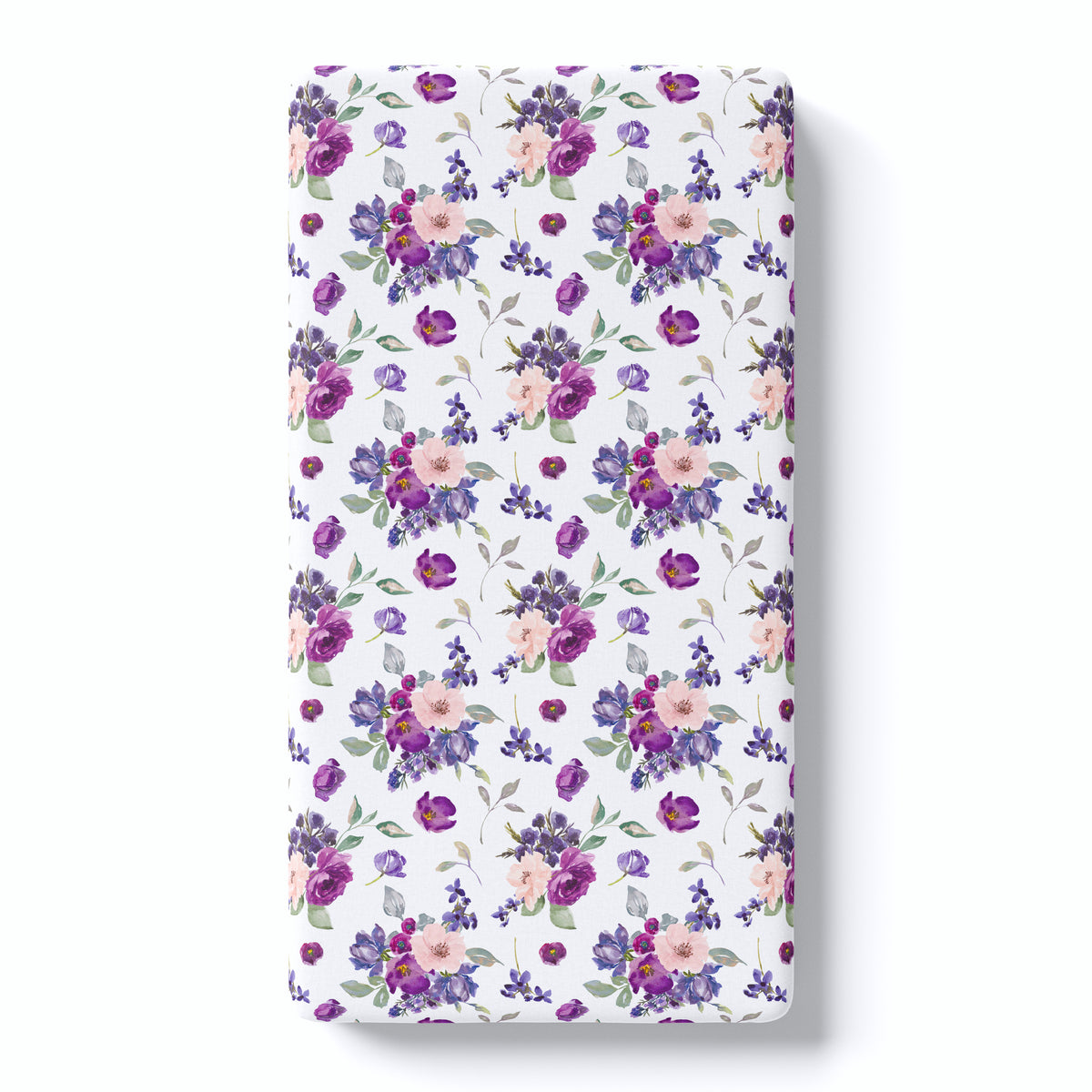 Purple & Blush Floral Fitted Crib Sheet – Honey Lemonade