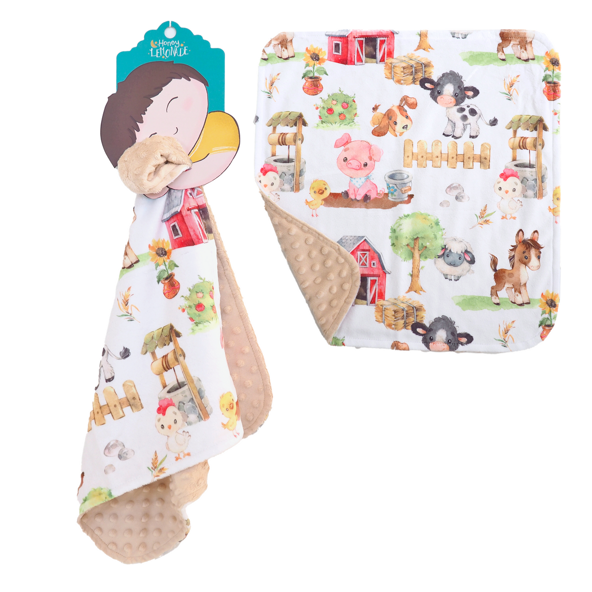 Mini Minky Blanket Farm Animals – Honey Lemonade